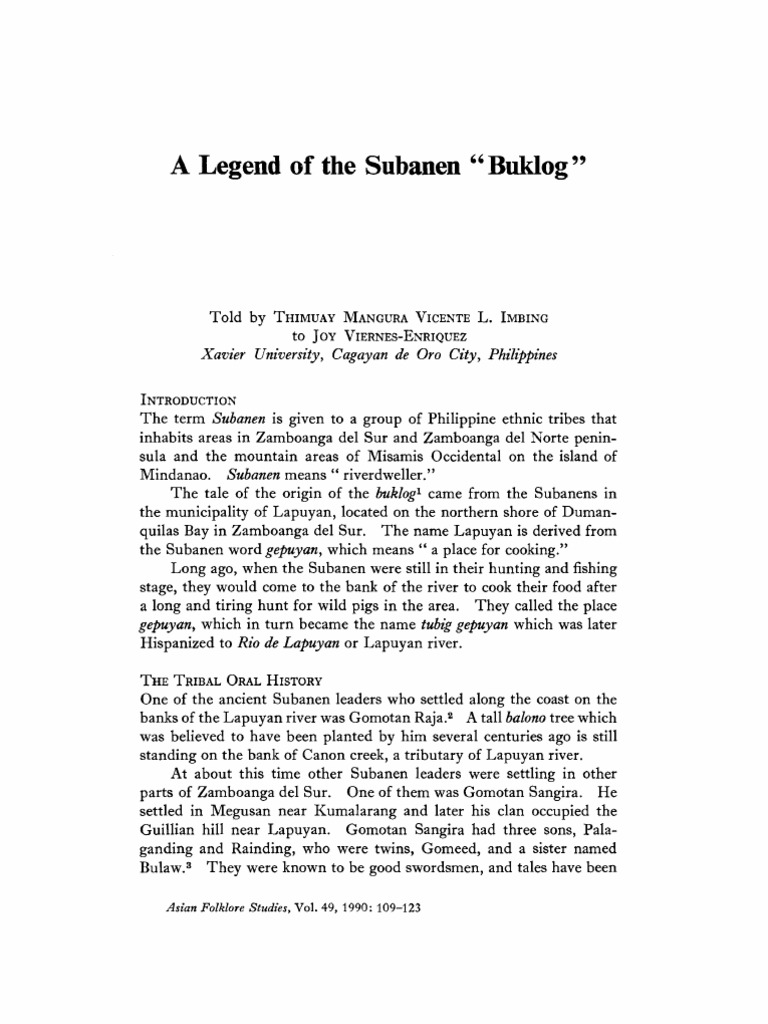 Subanen History | Mindanao | Religion And Belief