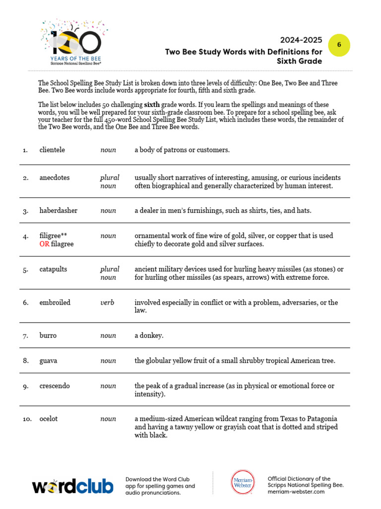 6th Grade Words & Definitions | PDF | Noun