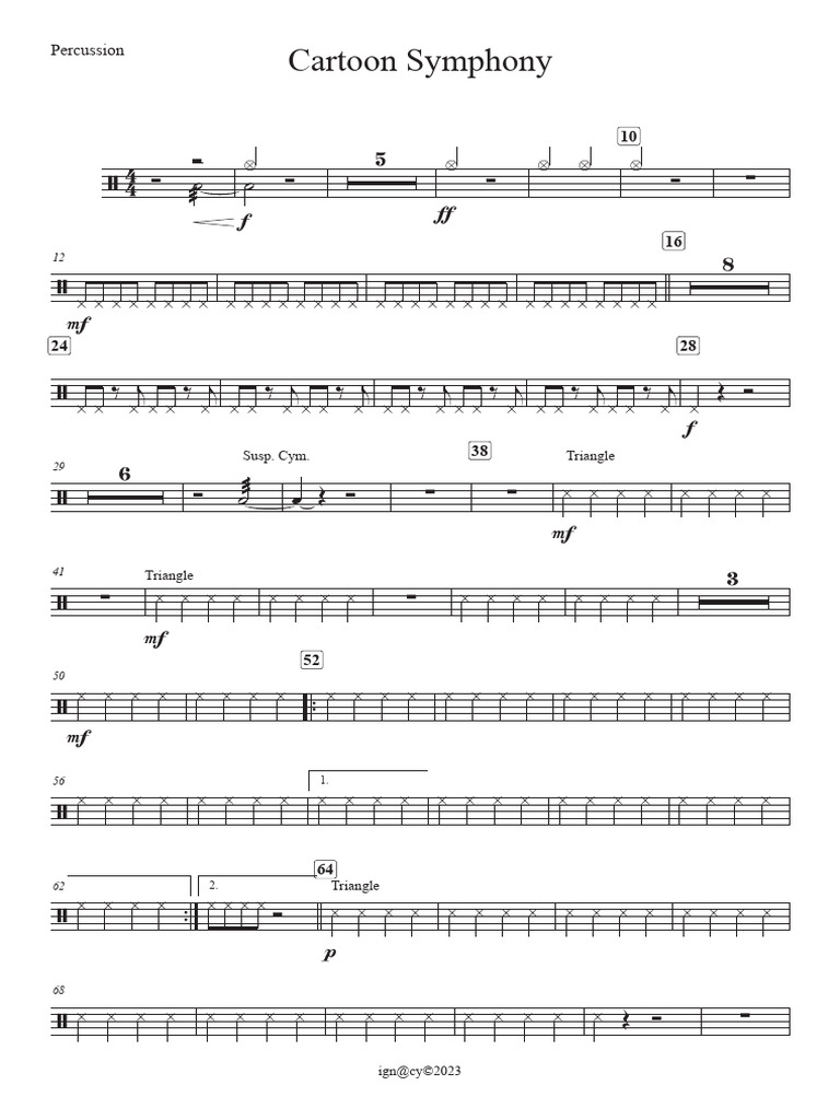 Cartoon Symphony - Percussion | PDF