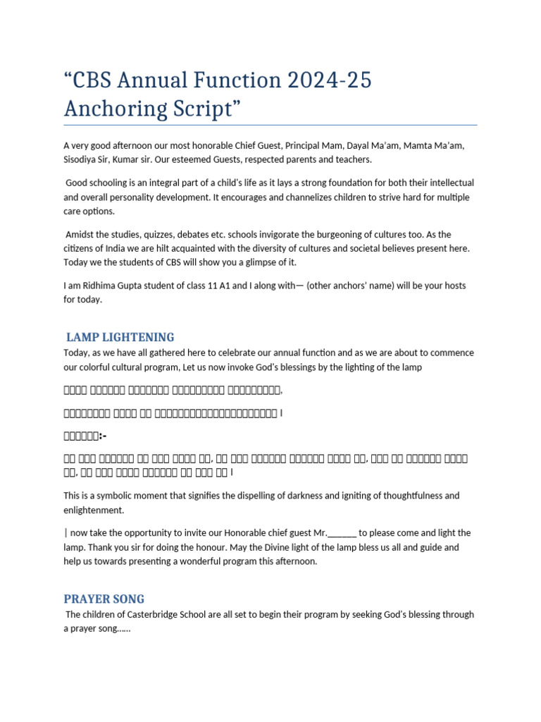 CBS Annual Function 2024 Ri | PDF