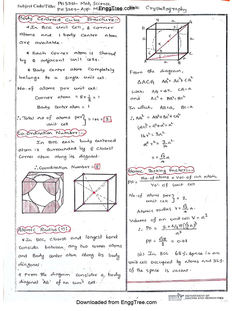 PH3251 Materials Science Lecture Notes 1 | PDF