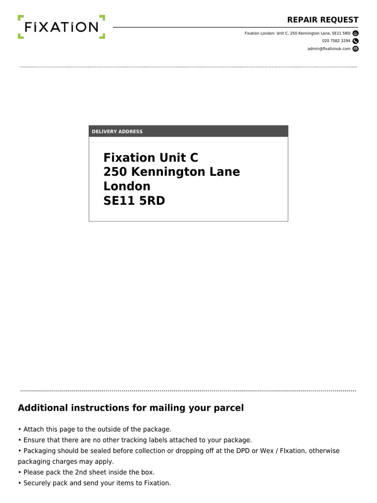 Fixation Unit C 250 Kennington Lane London SE11 5RD: Additional ...