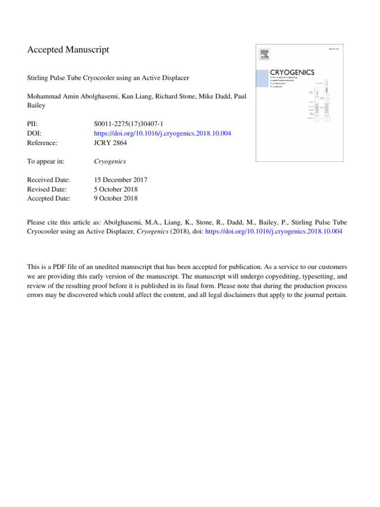 kun liang_cryogenics(2018) | PDF | Physical Quantities | Applied And ...