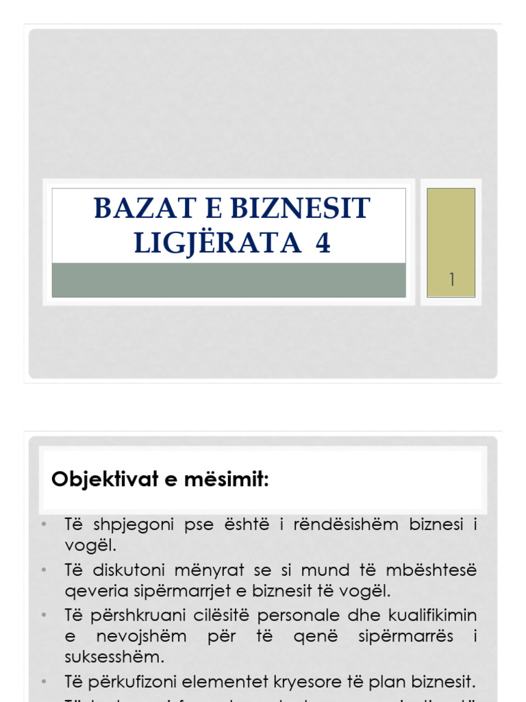 Kapitulli 4 - Bazat e Biznesit | PDF