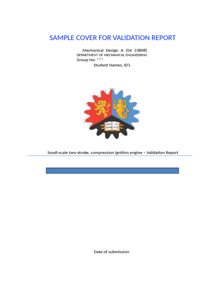MDA Sample Report Cover Sheet | PDF