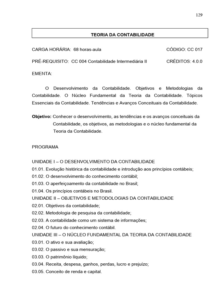 Teoria Da Contabilidade | PDF