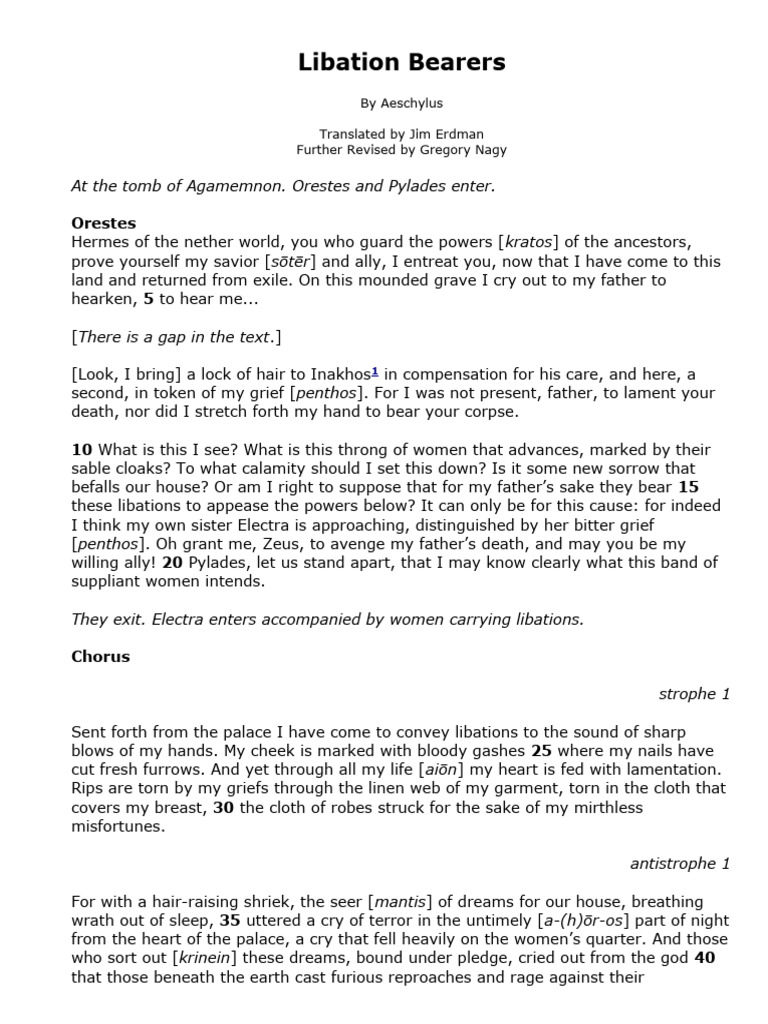 065 Book Sourcebook Aeschylus-Libation-Bearers | PDF | Oresteia
