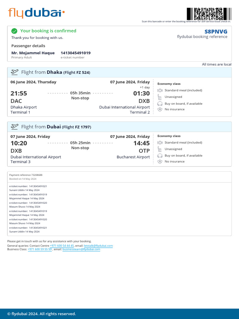 Mojammel ticket ROMANIA | PDF | Transport Companies | Airlines