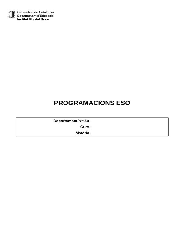 Programacio - CVE 1r ESO. 24-25 | PDF