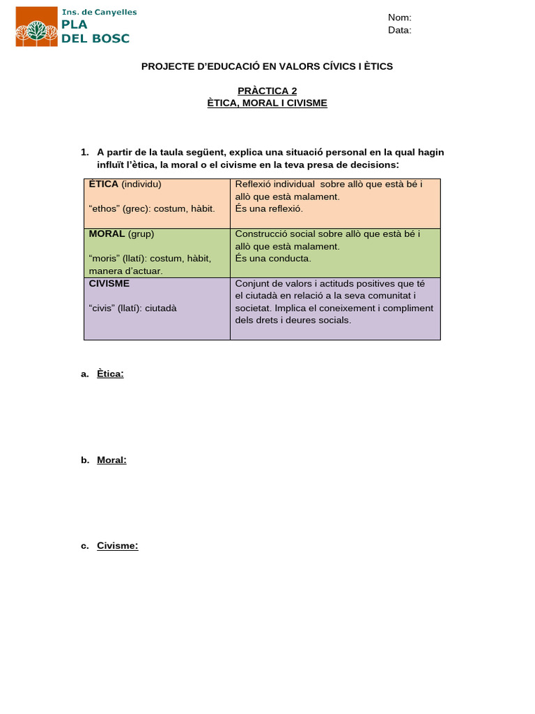 Pràctica 2 Pce 3r | PDF