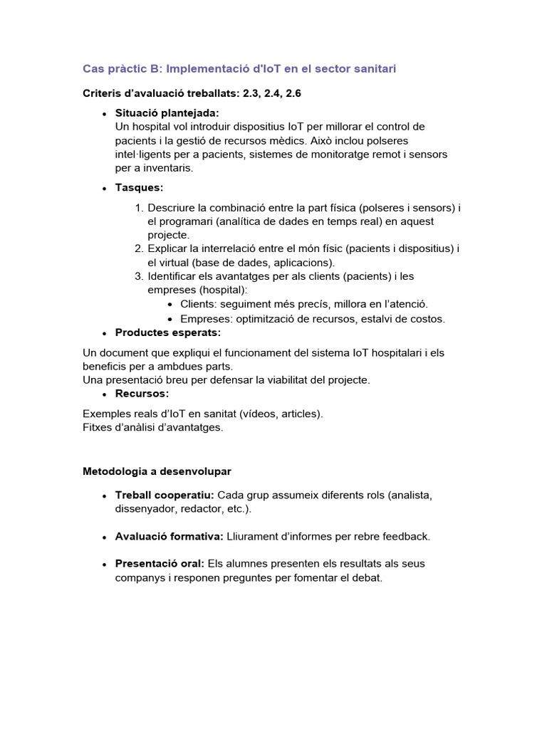 AEA2 Cas Pràctic B (1) | PDF