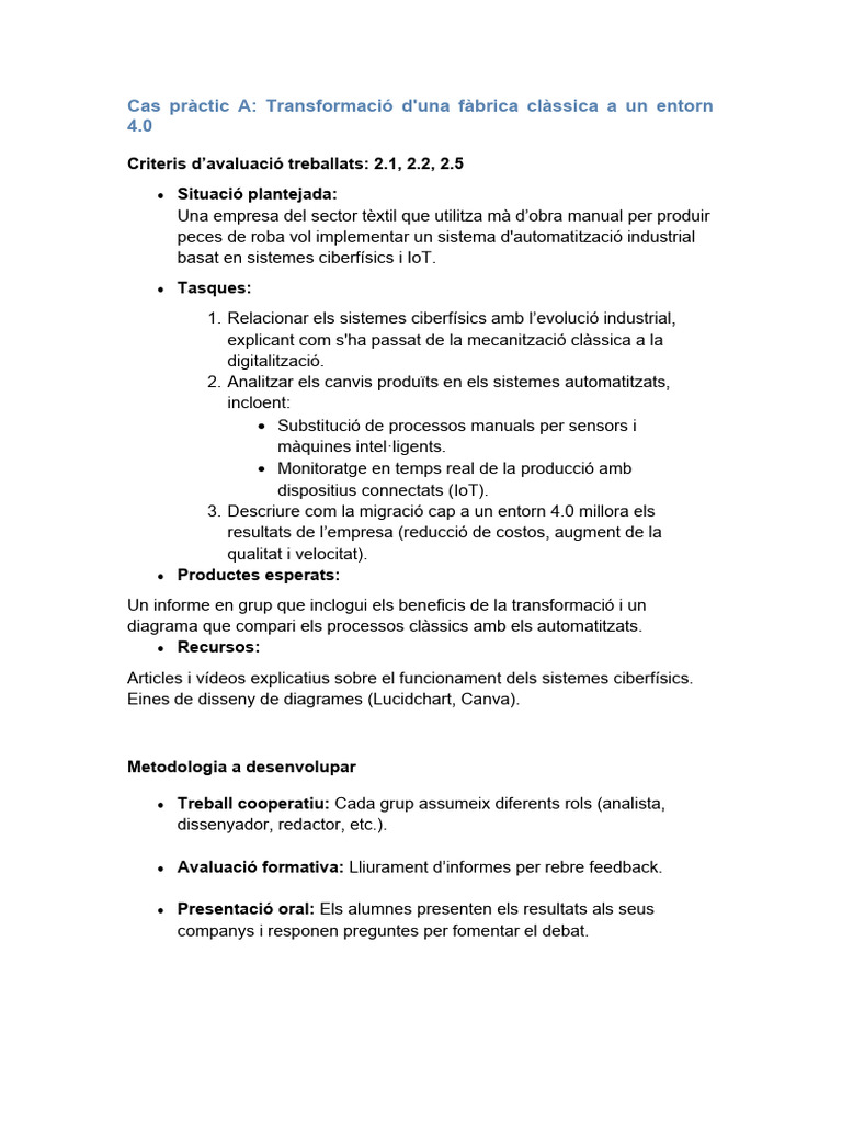 AEA2 - Cas Pràctic - A | PDF