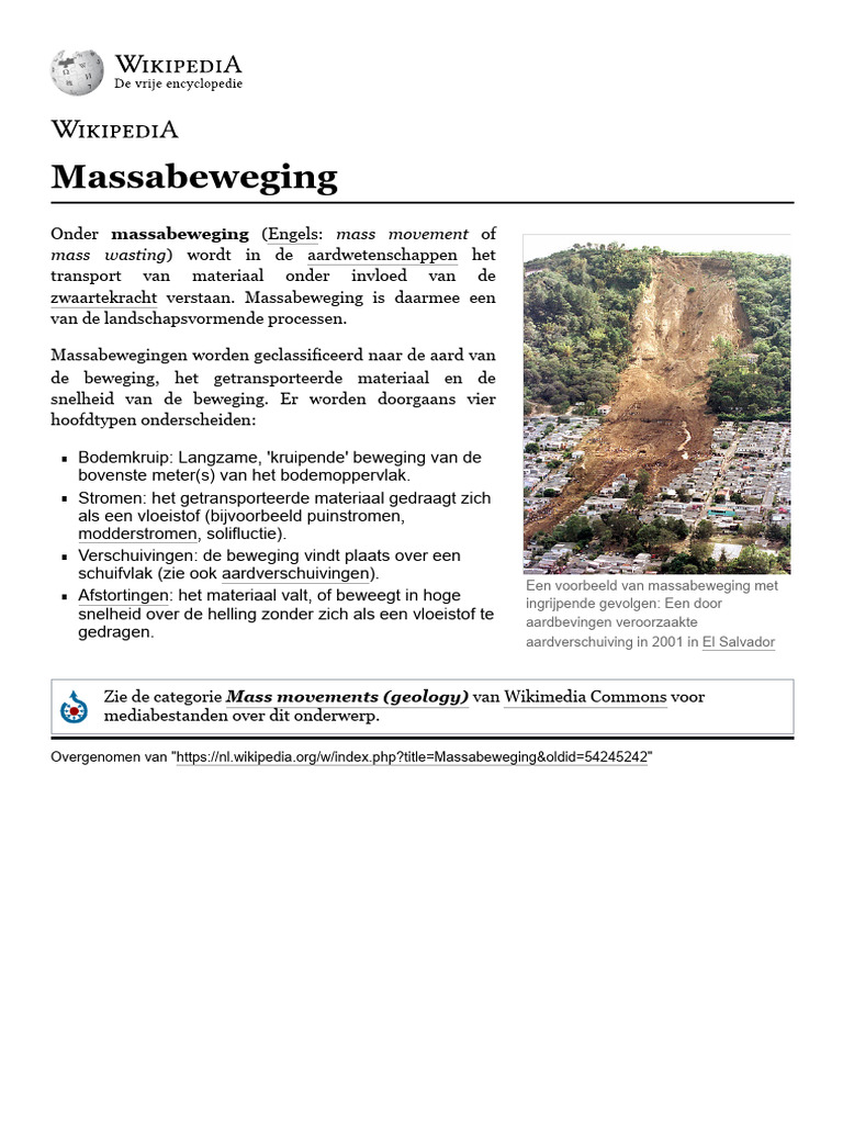 Massabeweging - Wikipedia | PDF