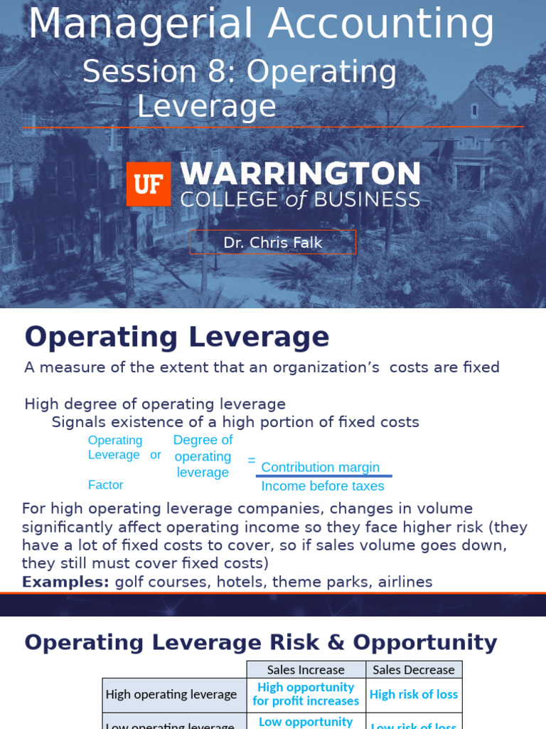 01.28-Falk-ACG-MA Session 8 Operating Leverage | PDF | Leverage (Finance) | Economies