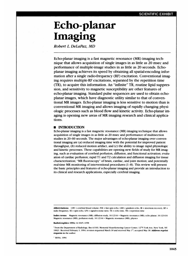 Echo_planar_Imaging | PDF | Signal Processing | Nuclear Magnetic Resonance