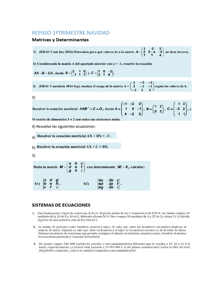 Repaso1Trimestre 2BACH MATEMÁTICAS CCSS | PDF