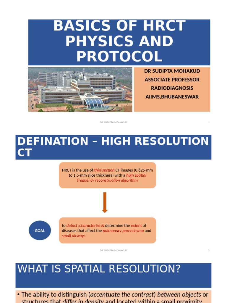 Cme on Ild Scbmch Basics of Hrct Physics and Protocol - - Copy | PDF ...