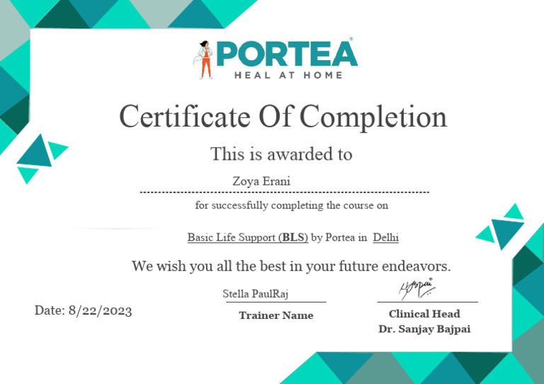 BLS_Certificate of Completion | PDF