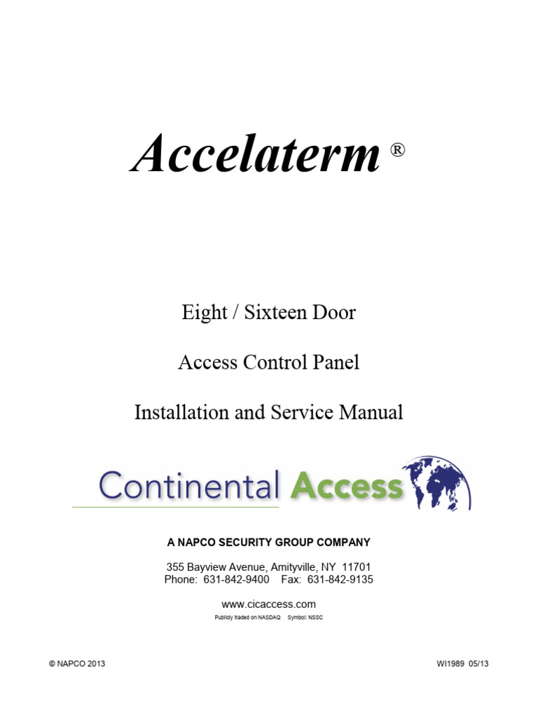 Accelaterm WI1989.55 INST | PDF | Access Control | Electrical Wiring