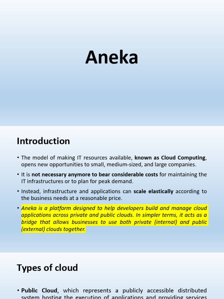1 Aneka | PDF | Cloud Computing | Virtualization