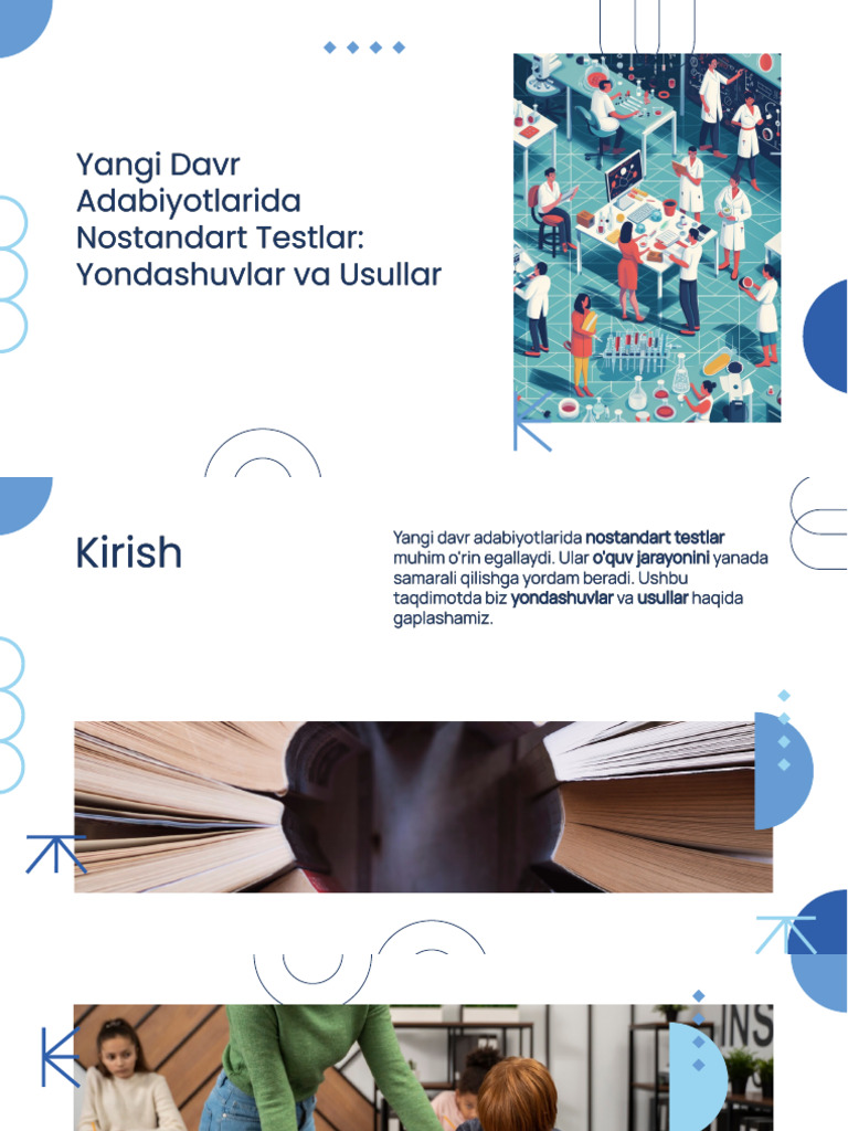Slidesgo Yangi Davr Adabiyotlarida Nostandart Testlar Yondashuvlar Va ...