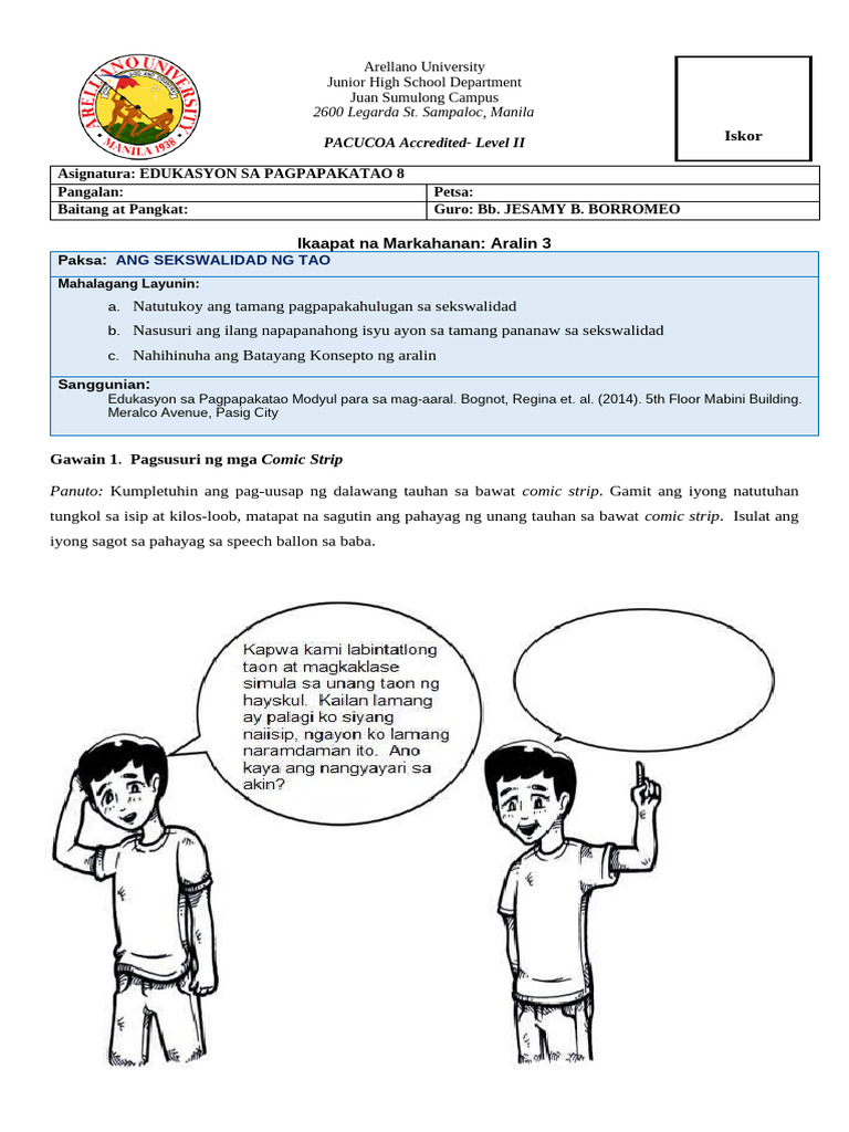 Esp-8 - Q4-Dlp-2-Modyul 13 - Ang - Sekswalidad-Ng-Tao | PDF