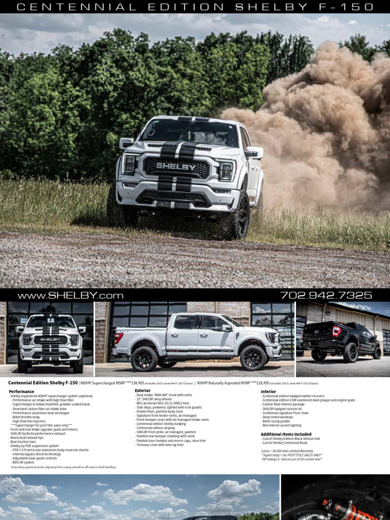 2023 Shelby CentennialeditionF 150 Brochure | PDF | Ford F Series ...