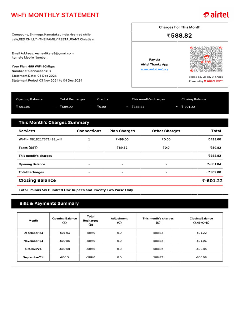 Internet Bill PDF 4 | PDF | Payments | Service Industries