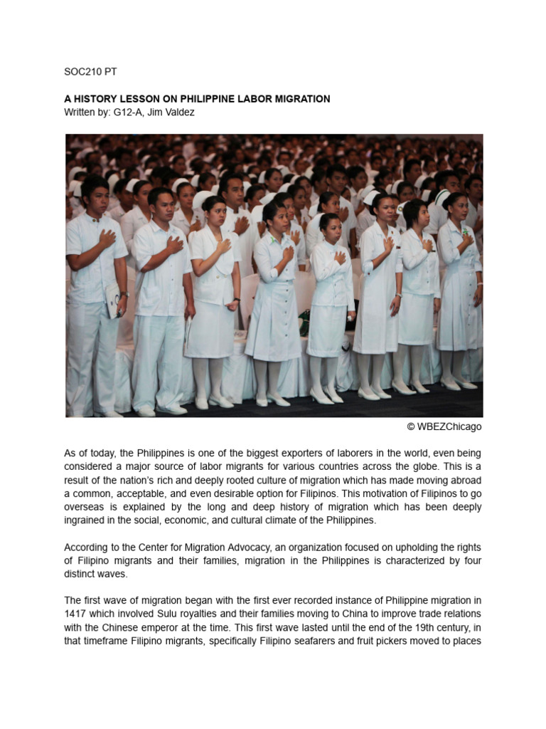 History of Philippine Labor Migration | PDF | Philippines | Human Migration