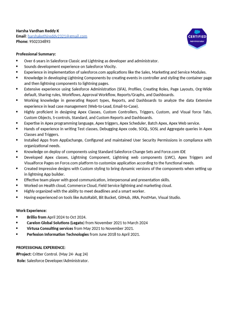 Kethireddy Harsha Vardhan Reddy_Salesforce Developer_6 Years_Hyderabad (1) | PDF | Databases ...