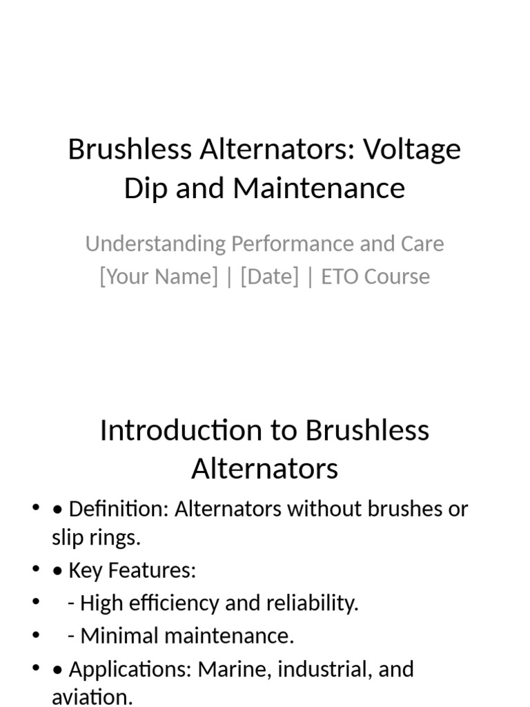 Brushless Alternators Presentation | PDF