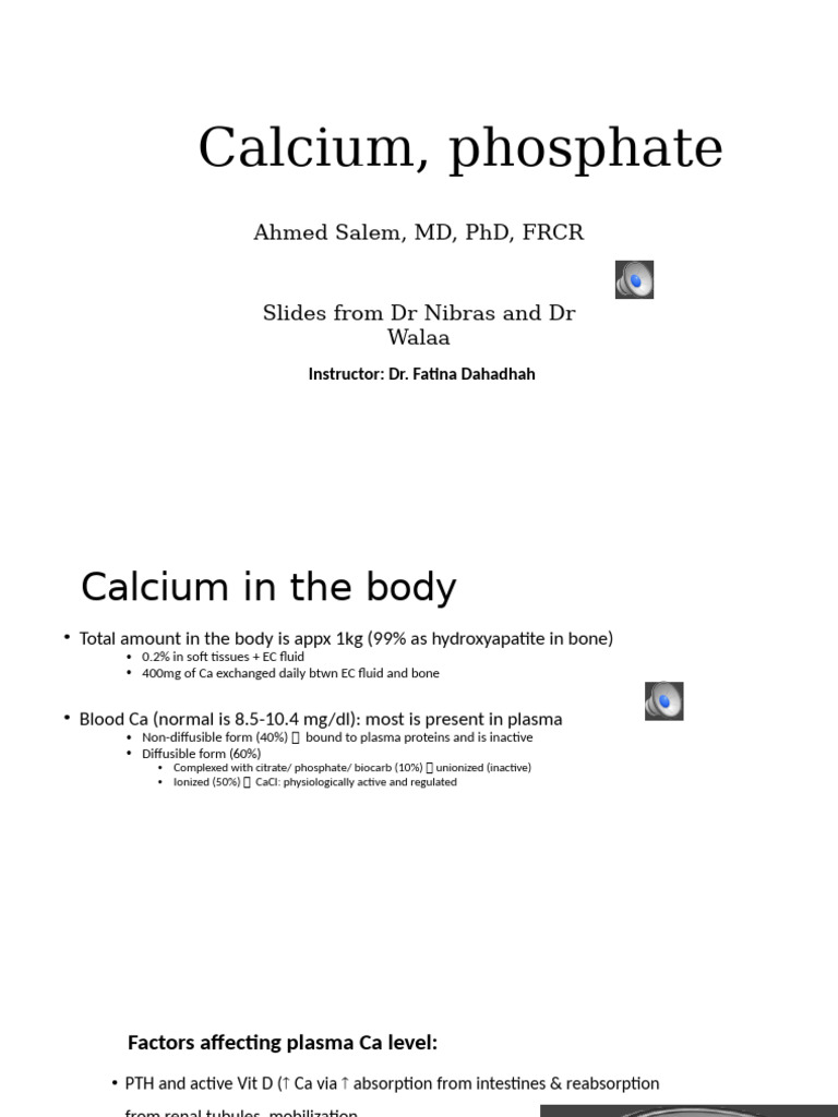 Calcium and Phosphate Metabolism Overview | PDF | Calcium In Biology