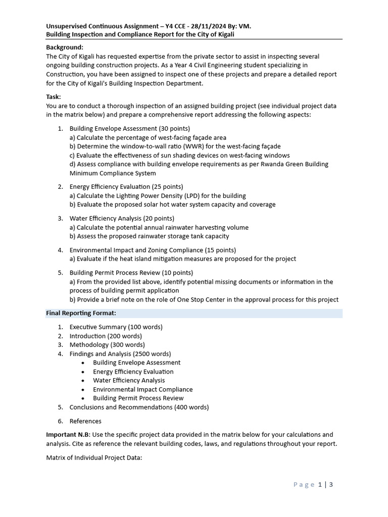 Kigali Building Inspection Report | PDF