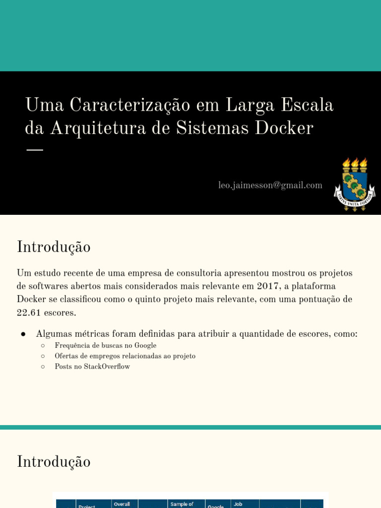 Caracterização da Arquitetura Docker | PDF | Programas | Linguagem de ...