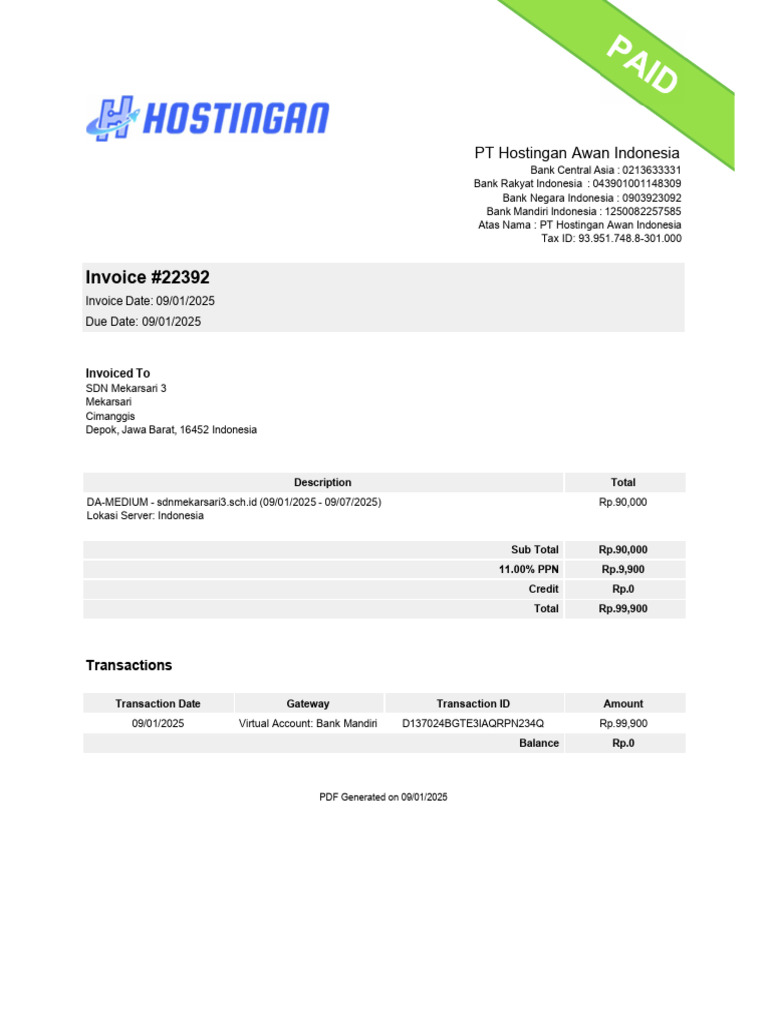 INVOICE HOSTING | PDF