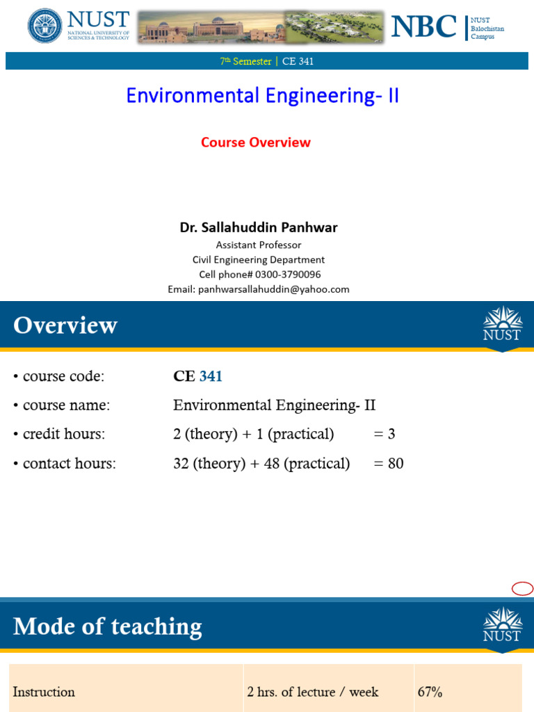 Environmental Engineering -II Lecture 0 | PDF | Sewage Treatment | Engineering