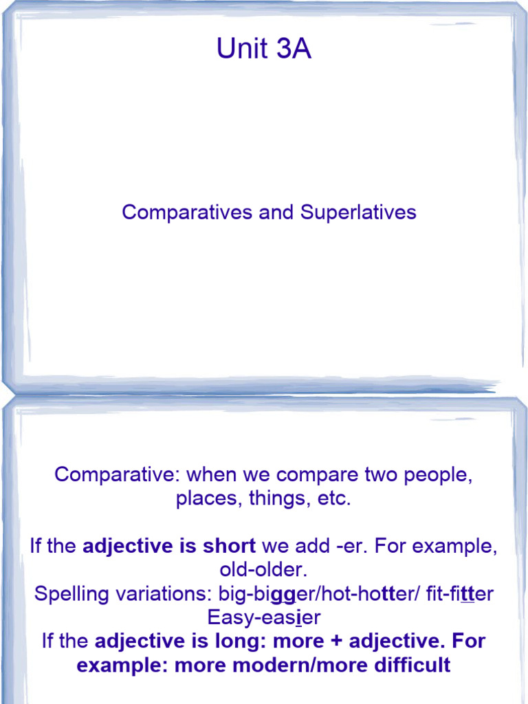 Grammar Comparatives and Superlatives | PDF