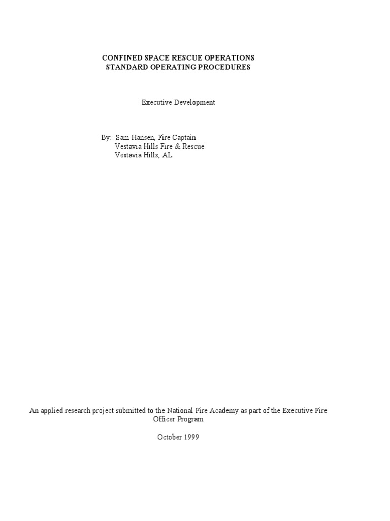 Sop Confind Space | PDF | Occupational Safety And Health Administration ...