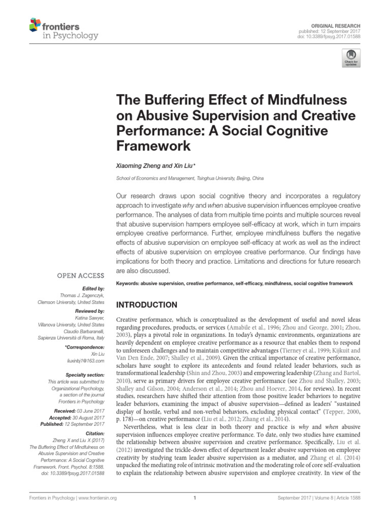 9 The Buffering Effect of Mindfulness On Abusive Supervision and ...