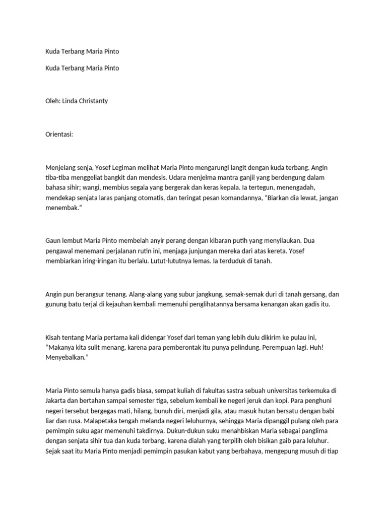 Kuda Terbang Maria Pinto | PDF
