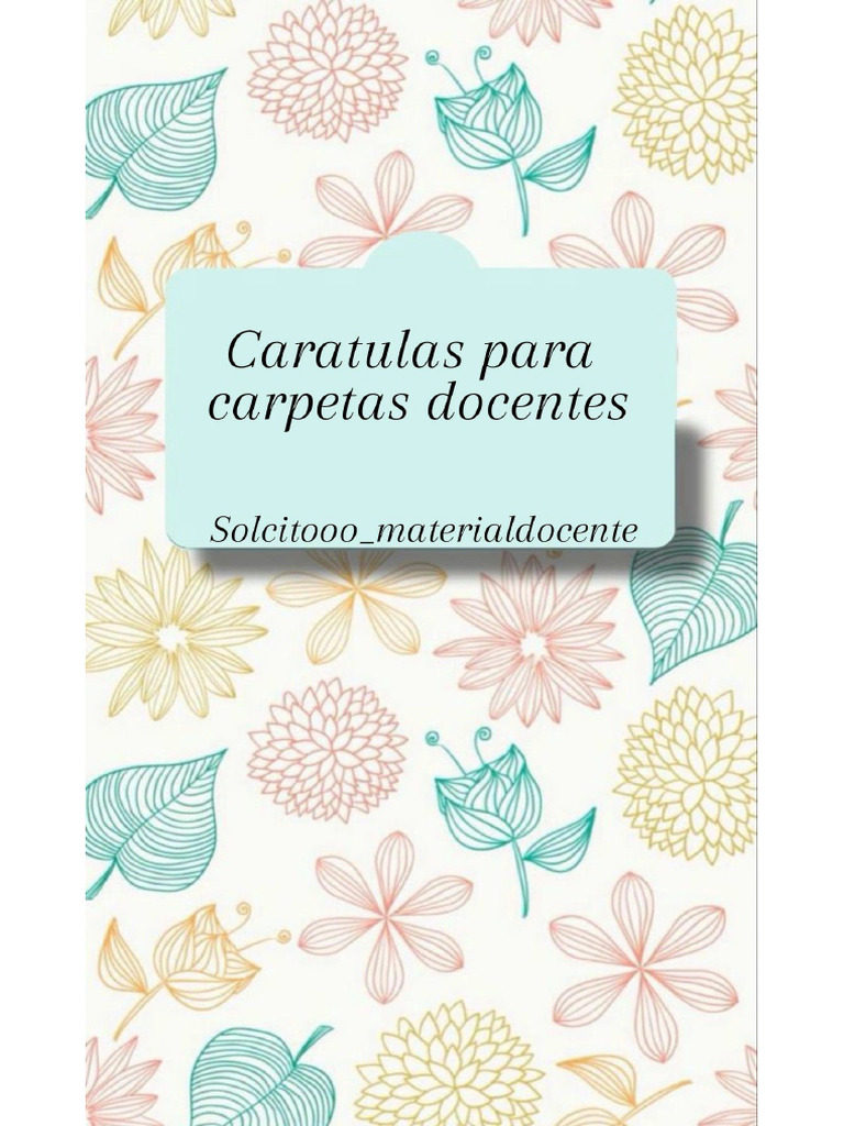 Caratulas para Carpeta Docente | PDF