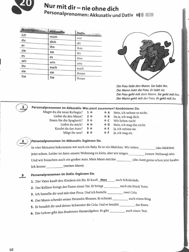 Akk+Dat Personalpronomen Übung | PDF