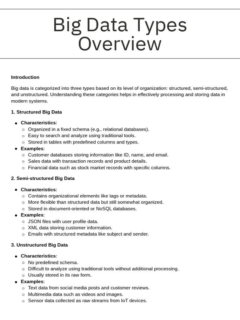 Big Data Types Overview | PDF Big Data Types Overview | PDF