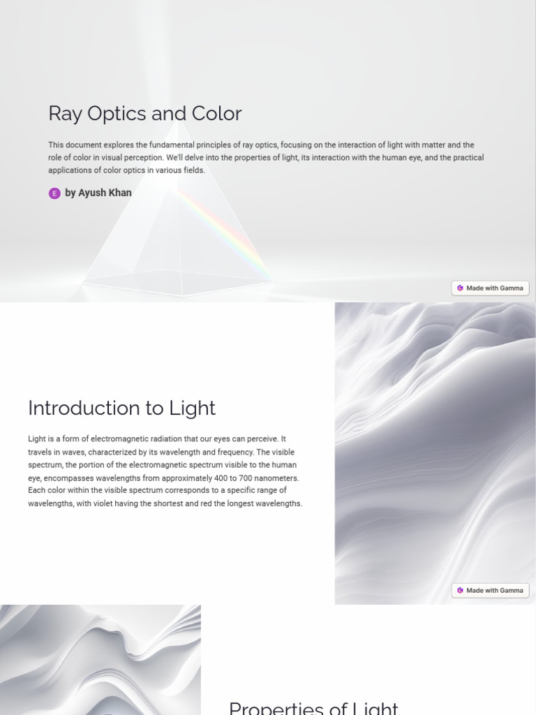 Ray Optics and Color | PDF | Color | Light