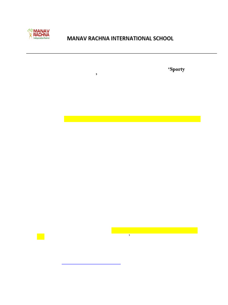 Sports Day-Guidelines For Parents | PDF