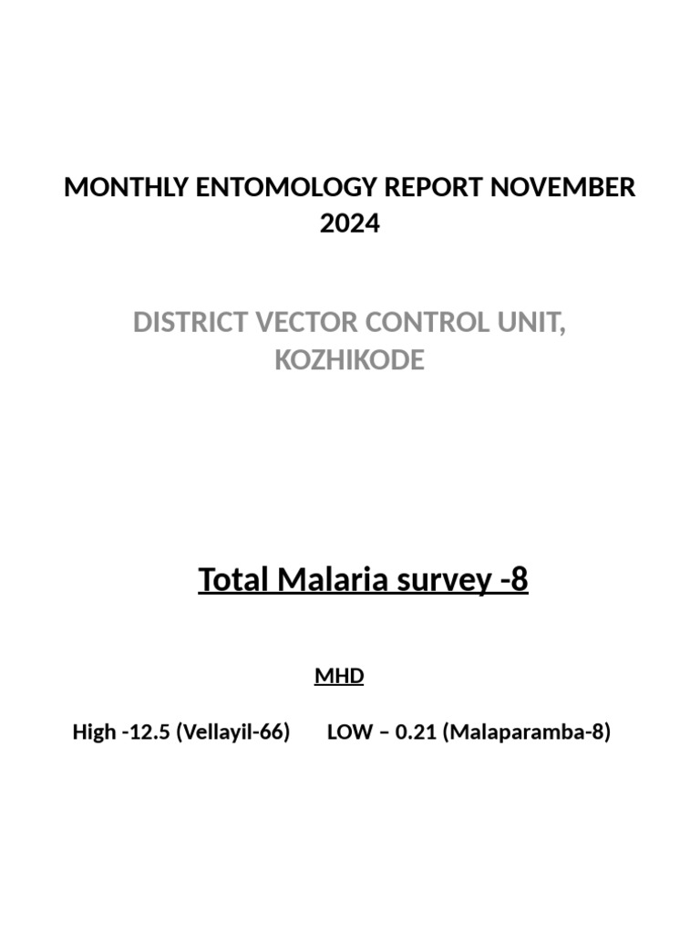 Entomology Report Nov | PDF | Insects And Humans | Insects