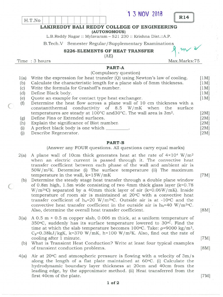 5 Sem B.Tech (R14) Regular&Suppl. Question Papers-Oct Nov 2018 | PDF