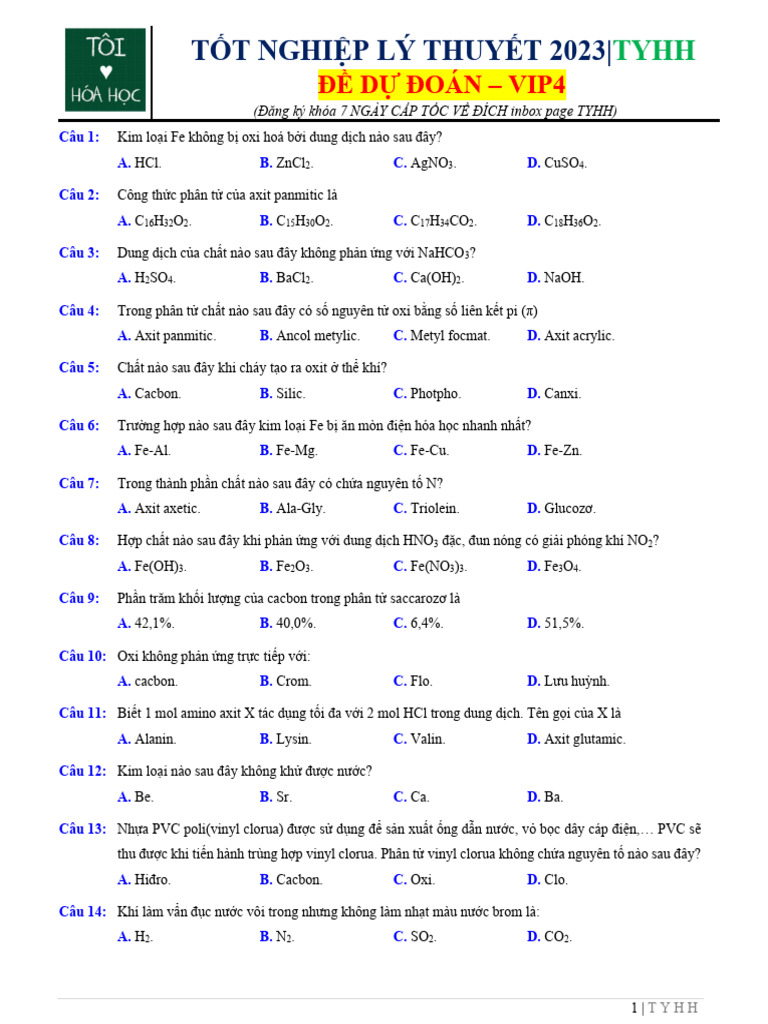 TỐT NGHIỆP LÝ THUYẾT - VIP4 - File đề | PDF