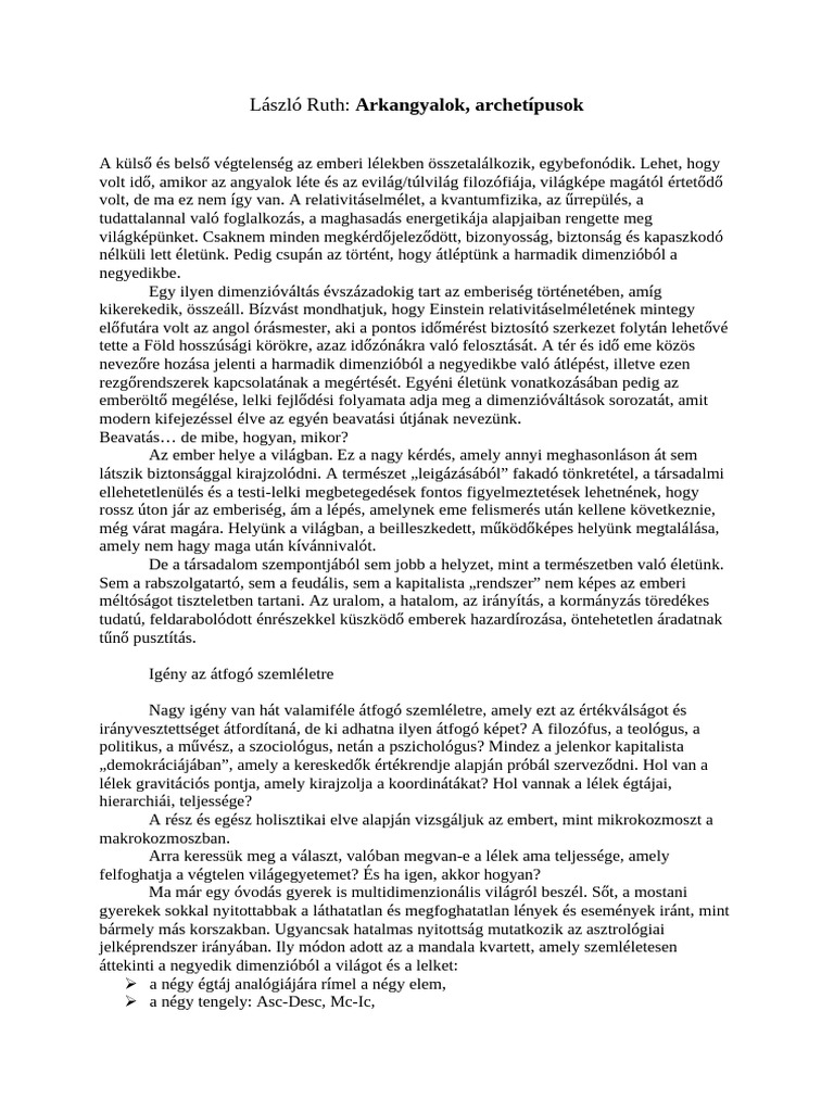 Laszlo Ruth - Arkangyalok, Archetipusok | PDF