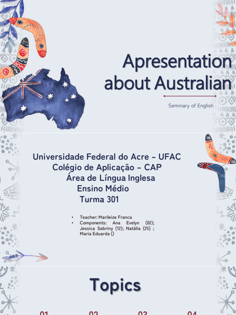Apresentation About Australian | PDF | Australia | English Language